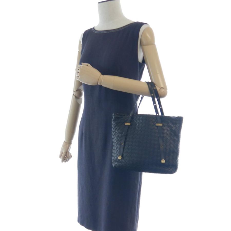 ボッテガヴェネタ BOTTEGAVENETA イントレチャート トートバッグ 162937 トートバッグ レザー 黒 / 151302【中古 ...