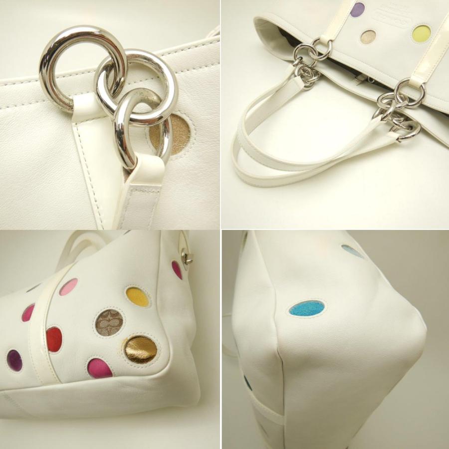 COACH コーチ 3678 トートバッグ ドットギャラリー レザー スエード キャンバス ホワイト系/151387【中古 ...