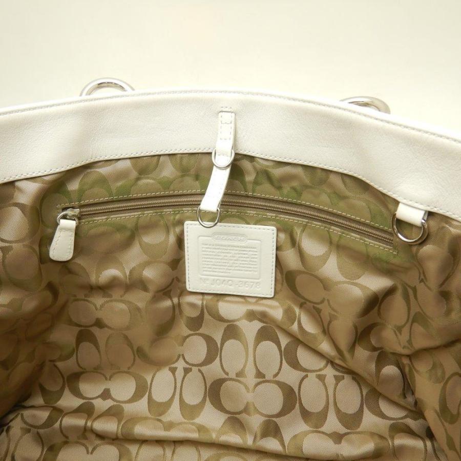 COACH コーチ 3678 トートバッグ ドットギャラリー レザー スエード キャンバス ホワイト系/151387【中古 ...