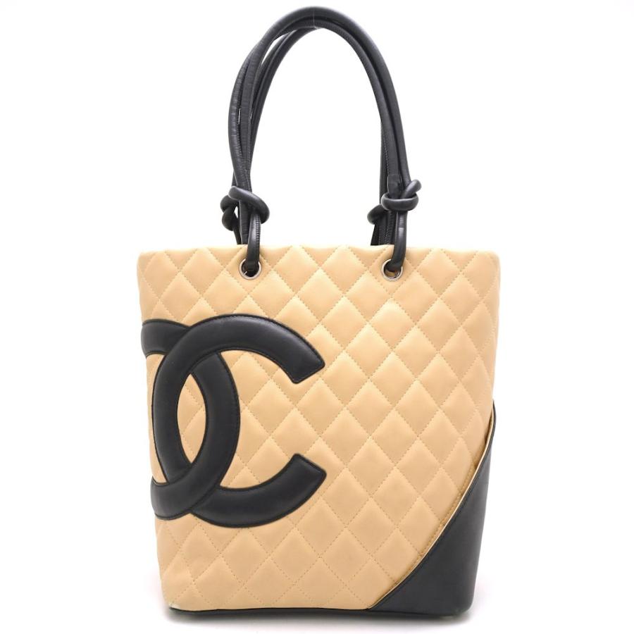 CHANEL（シャネル） カンボンライン ラムスキン ベージュ ブラック / 151396【中古】 : MIDORIYA - 通販 ...