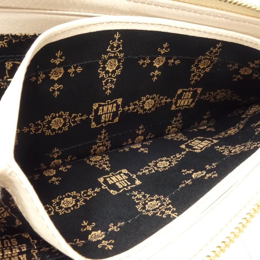 ANNA SUI アナスイ L字ファスナーロングウォレット ウサギ 316640 長財布 レザー ベージュ/180276【中古 ...