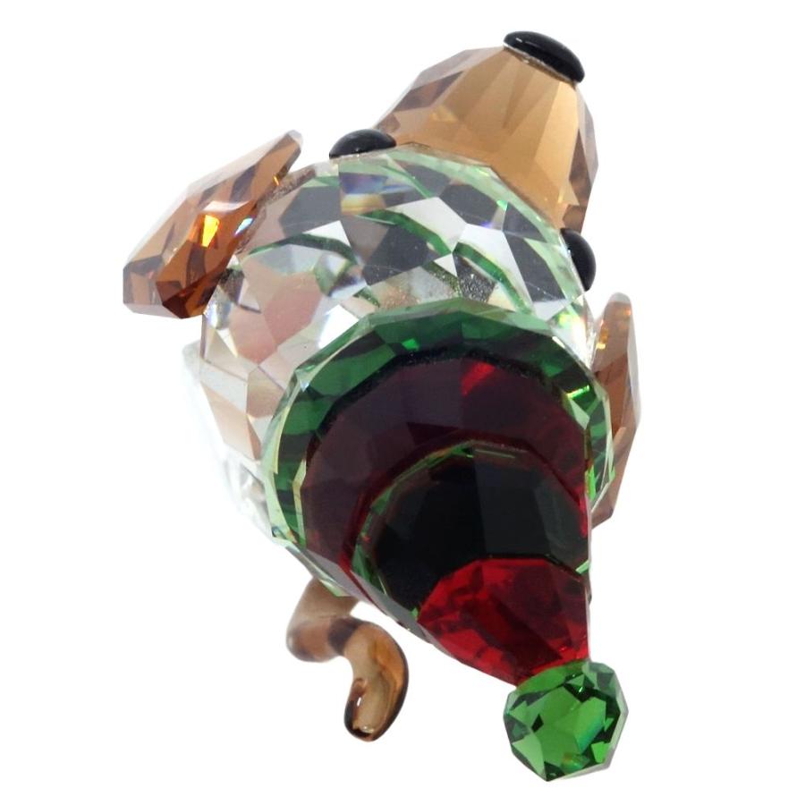SWAROVSKI スワロフスキー フィギュリン 置物 ドッグ 犬 クリスマス クリスタル クリア グリーン レッド/180599【中古 ...