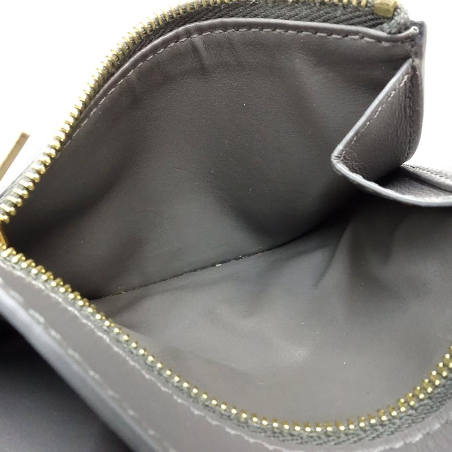 CELINE セリーヌ 二つ折り財布 ミディアムストラップウォレット 10B643BRU.10GV レザー グレー ヴィンテージピンク ...