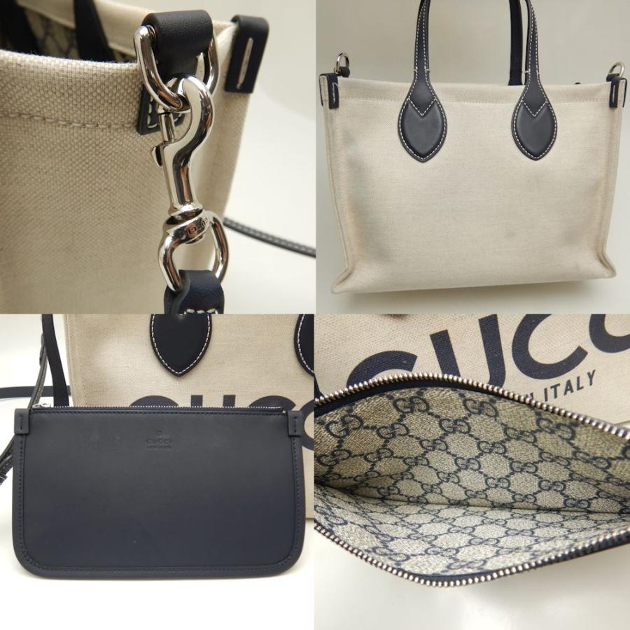 GUCCI グッチ Gucci Lido ミニトート 772144 トートバッグ プリント 日本限定 キャンバス ベージュ ネイビー ...