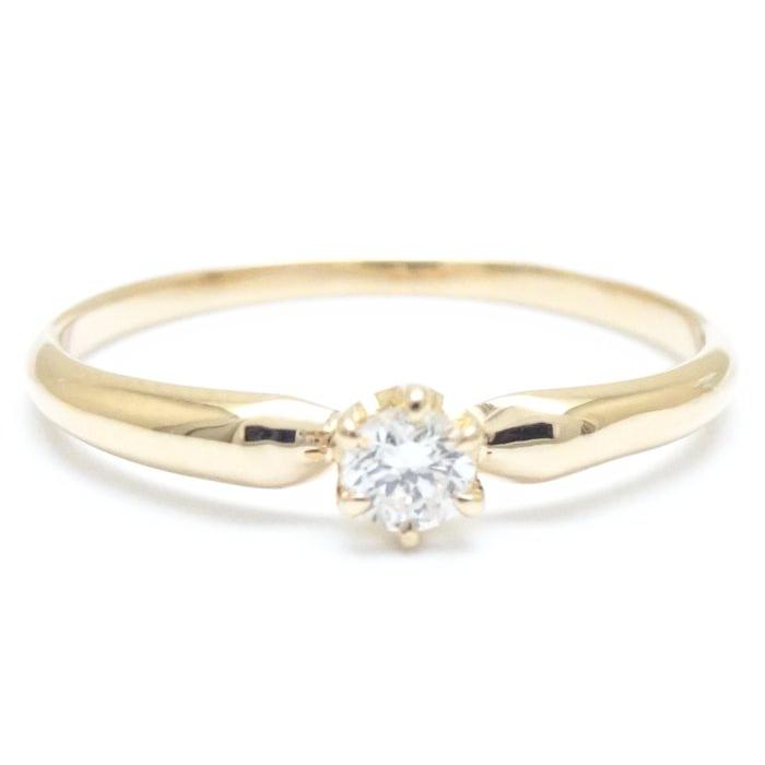 ヨンドシー 4℃ ダイヤモンド リング 指輪 12号 一粒ダイヤモンド K18YG イエローゴールド / 290198【中古 ...