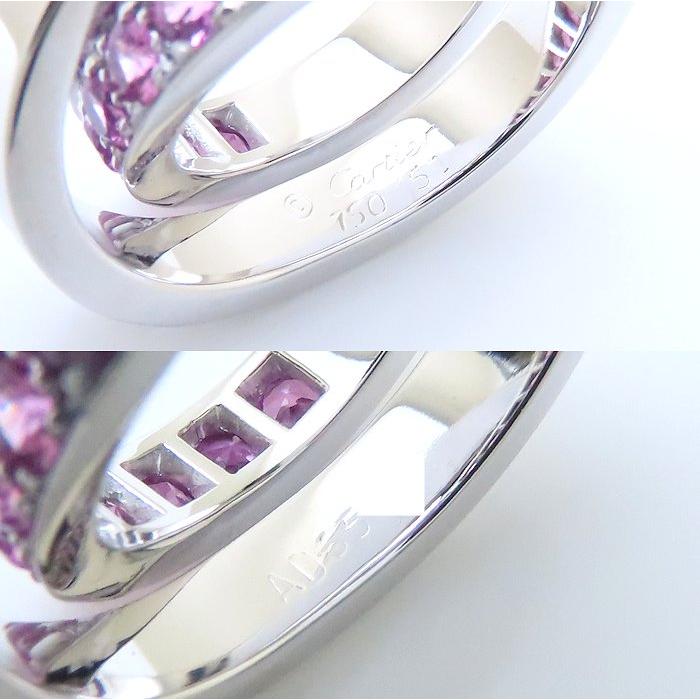 Cartier CARTIER カルティエ パリ リング 指輪 ピンクサファイヤ #51 11号 B4043500 K18WG ホワイト ...