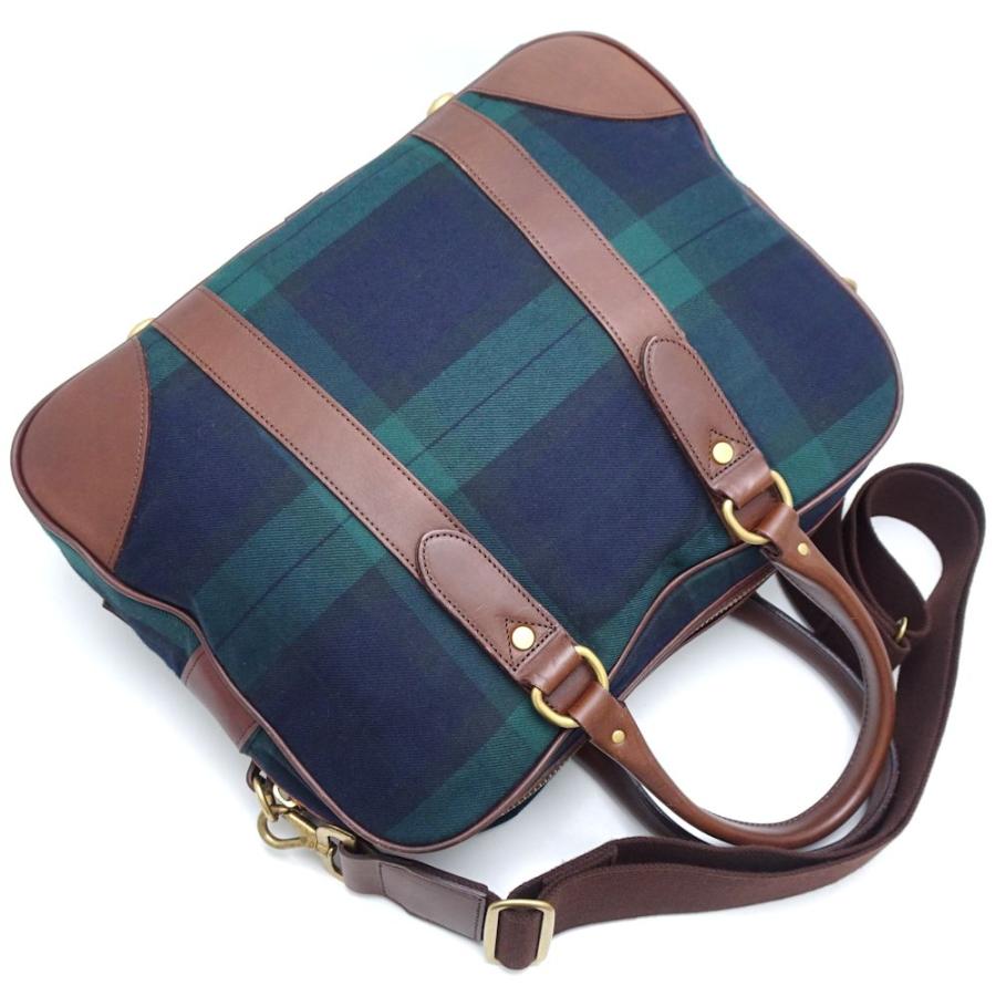 Mackintosh マッキントッシュ 2Wayバッグ ハンドバッグ キャンバスxレザー グリーンチェック ブラウン/351111【中古 ...