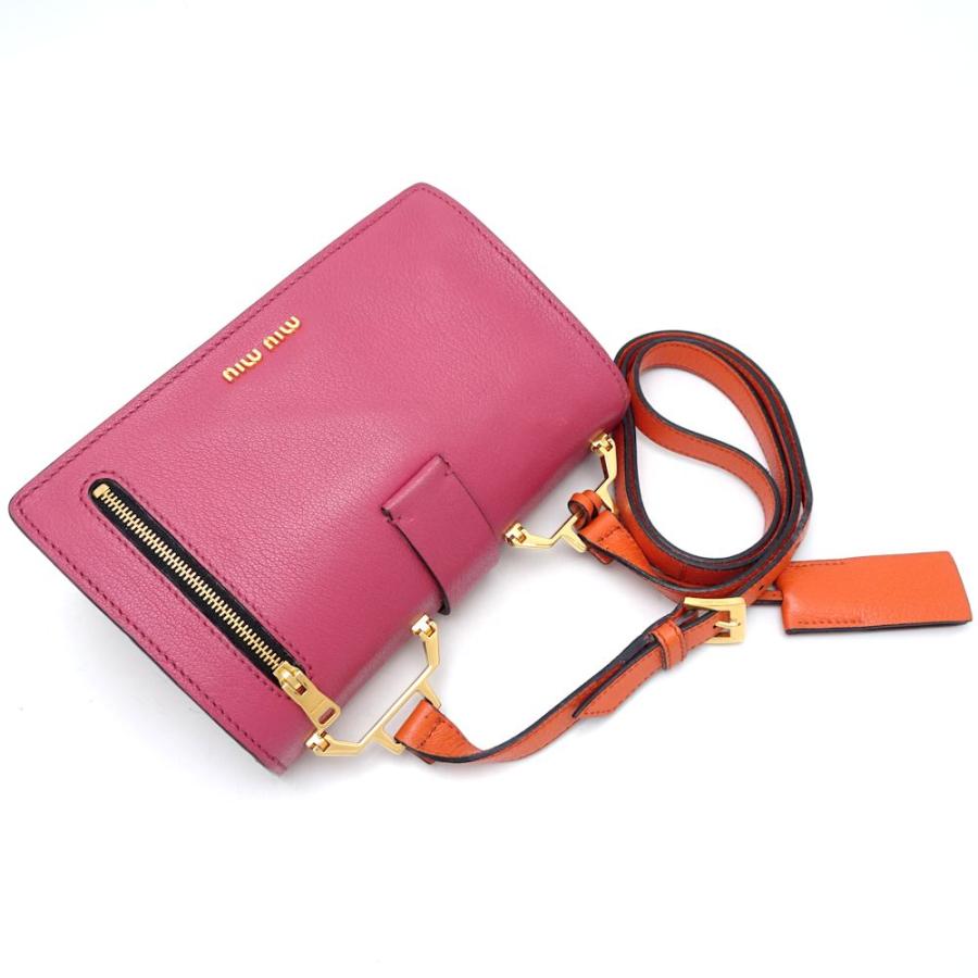 MIUMIU ミュウミュウ マドラス RT609C ショルダーバッグ レザー オレンジ ピンク系/351201【中古】 : 351201 ...