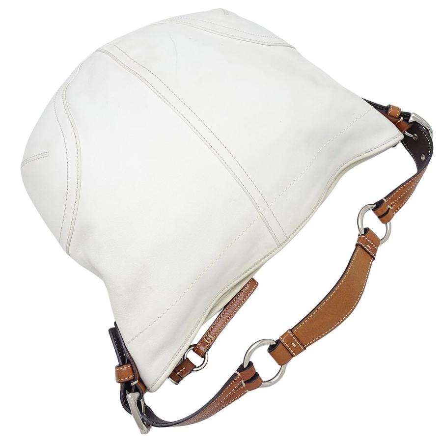 COACH コーチ ワンショルダー 3651 ショルダーバッグ レザー ホワイト ブラウン アウトレット/352124【中古 ...