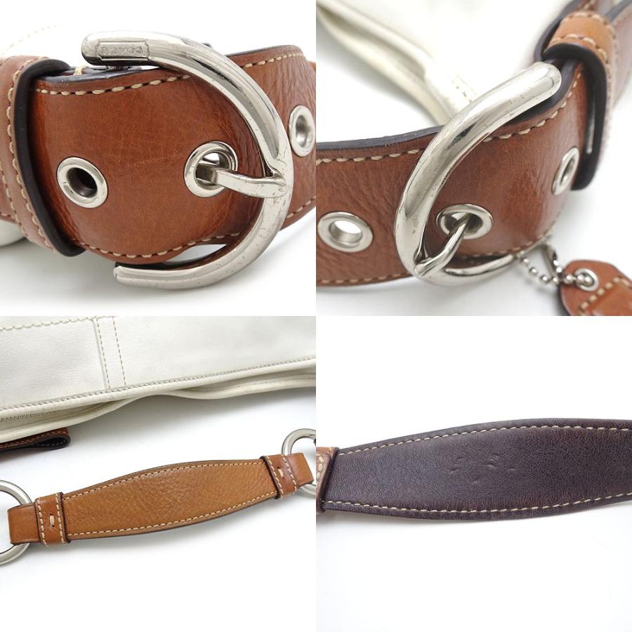 COACH コーチ ワンショルダー 3651 ショルダーバッグ レザー ホワイト ブラウン アウトレット/352124【中古 ...