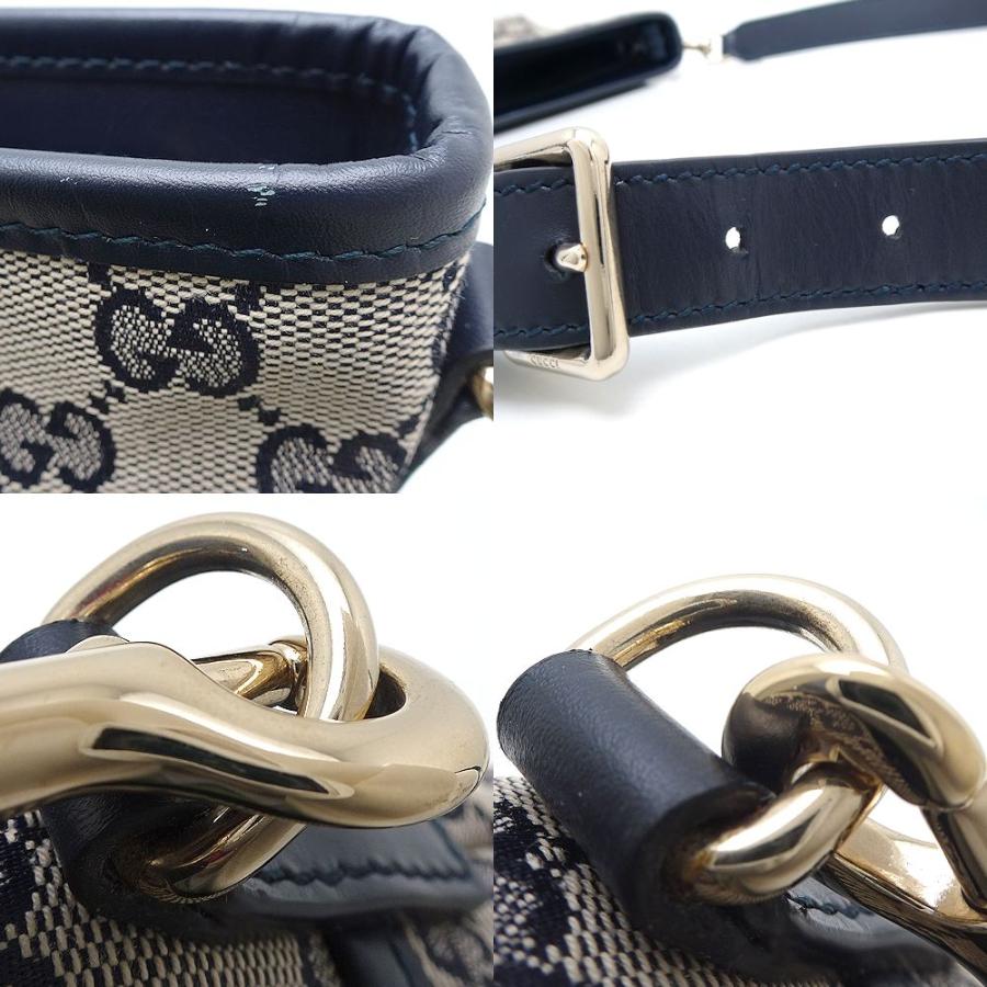 GUCCI グッチ 388926 ショルダーバッグ GGキャンバスxレザー ネイビー/352140【中古】 : 352140 : MIDORIYA - 通販 - Yahoo!ショッピング