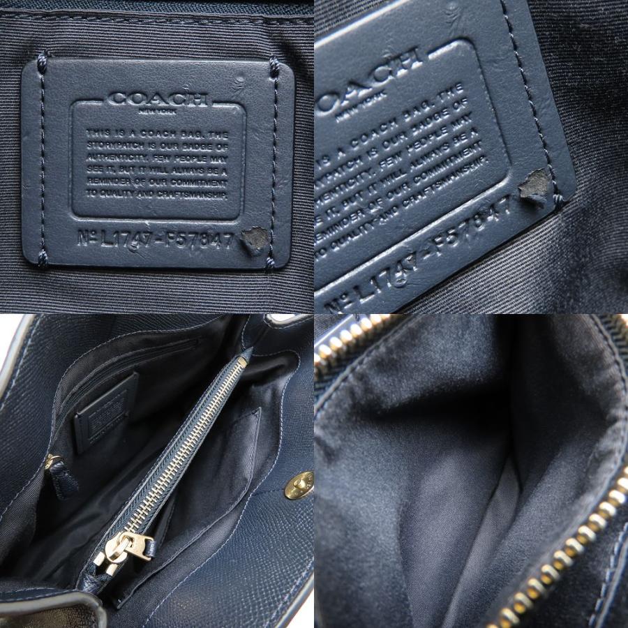 COACH コーチ クロスグレーン レザー ミネッタ クロスボディ F57847 2Way ショルダー ミッドナイト ネイビー アウトレット/352544【中古】 : MIDORIYA ...