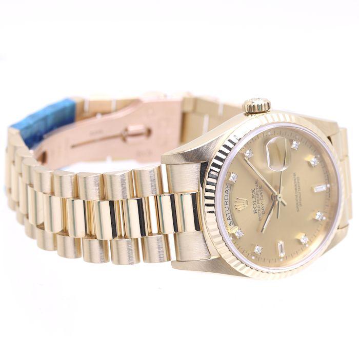 デイデイト ロレックス デイデイト【仕上げ済】8Pダイヤ/2Pバゲットダイヤ 18238A シャンパン X番 メンズ /38573 【中古 ...