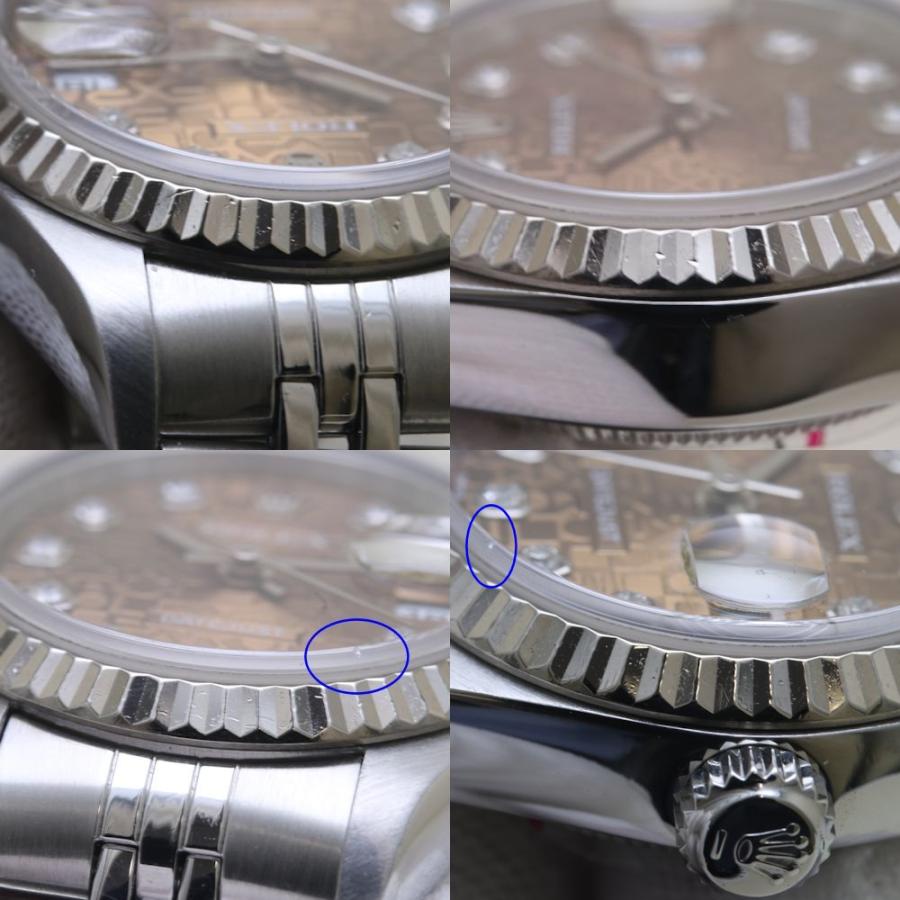 ロレックス デイトジャスト 79174G ハバナ彫りコンピューター 10Pダイヤ【OH済/磨き済】K18WG レディース /39157【中古 ...