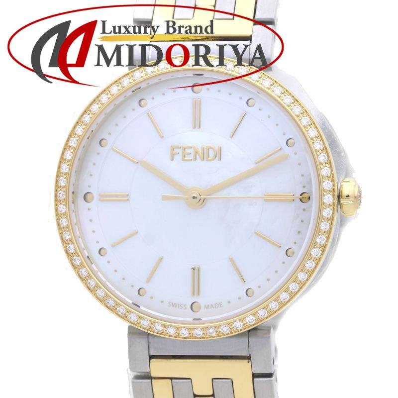FENDI フェンディ フォーエバー F102233701 FOW914A85FF0QA0 FFロゴ ベゼルダイヤ シェル レディース ...