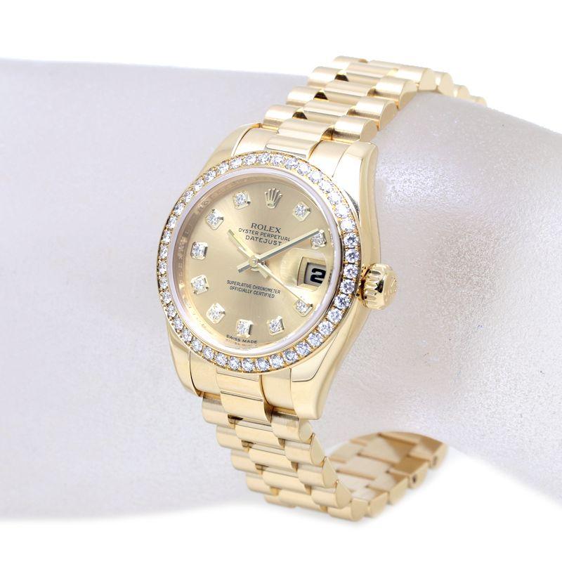 ROLEX ロレックス デイトジャスト 179138G ベゼルダイヤモンド 10Pダイヤモンド【磨き済】K18YG レディース /39485 ...
