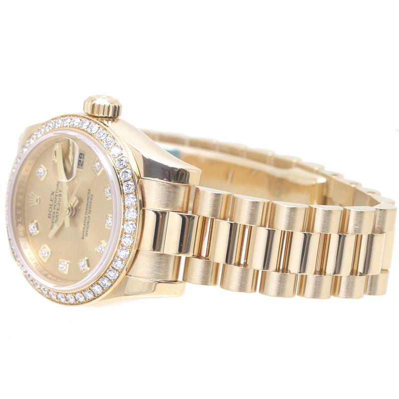 ROLEX ロレックス デイトジャスト 179138G ベゼルダイヤモンド 10Pダイヤモンド【磨き済】K18YG レディース /39485 ...