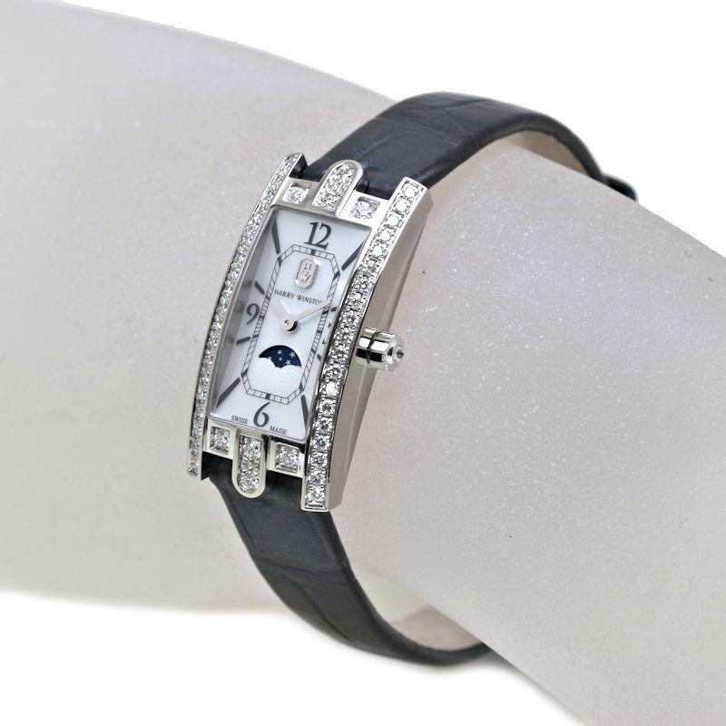 ハリー・ウィンストン ハリーウィンストン アヴェニューCミニ ムーンフェイズ AVCQMP16WW001 ダイヤ M【正規店購入/磨き済 ...