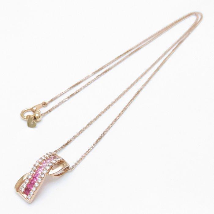 ネックレス ルビー0.20ct ピンクサファイヤ0.45ct ダイヤモンド0.35ct K18PG ピンクゴールド ペンダント/74392【中古】 : MIDORIYA - 通販 ...