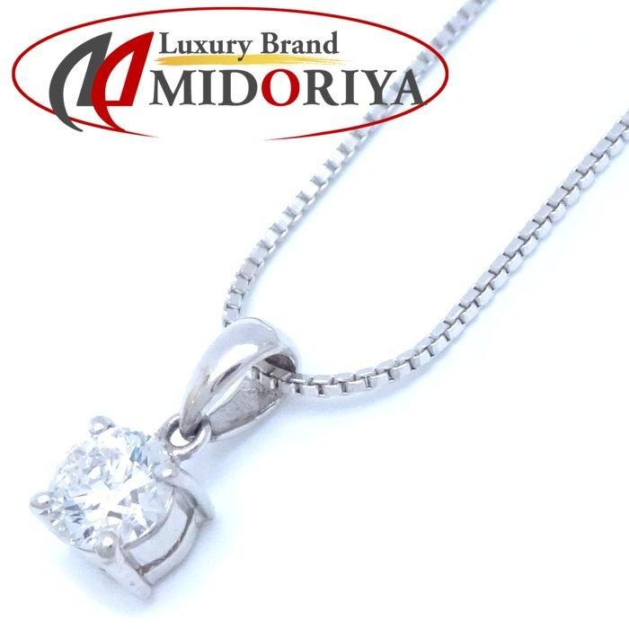 ダイヤモンド ネックレス 一粒ダイヤモンド0.304ct Pt900プラチナxK18WG ホワイトゴールドxK14WG ホワイトゴールド ...
