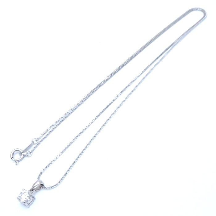 ダイヤモンド ネックレス 一粒ダイヤモンド0.304ct Pt900プラチナxK18WG ホワイトゴールドxK14WG ホワイトゴールド ...