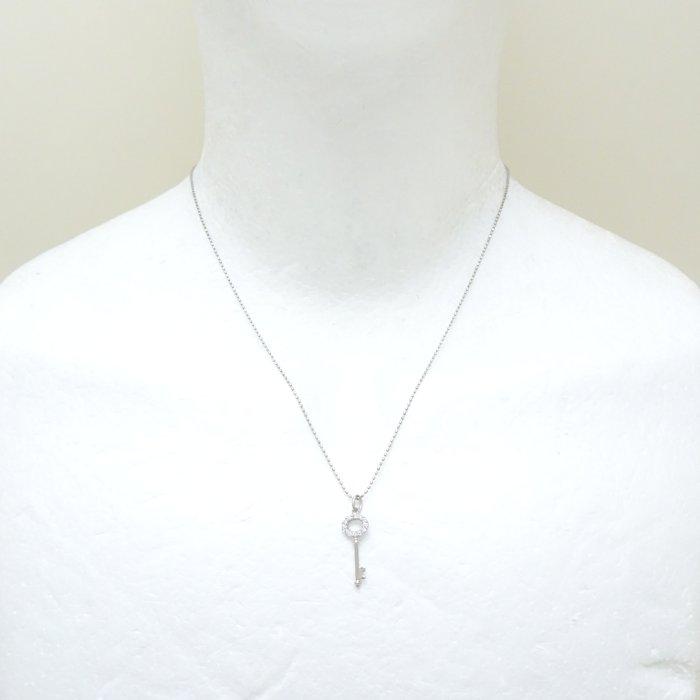 motif キー ネックレス 鍵モチーフ ダイヤモンド0.10ct Pt900プラチナxPt850プラチナ /75996【中古 ...