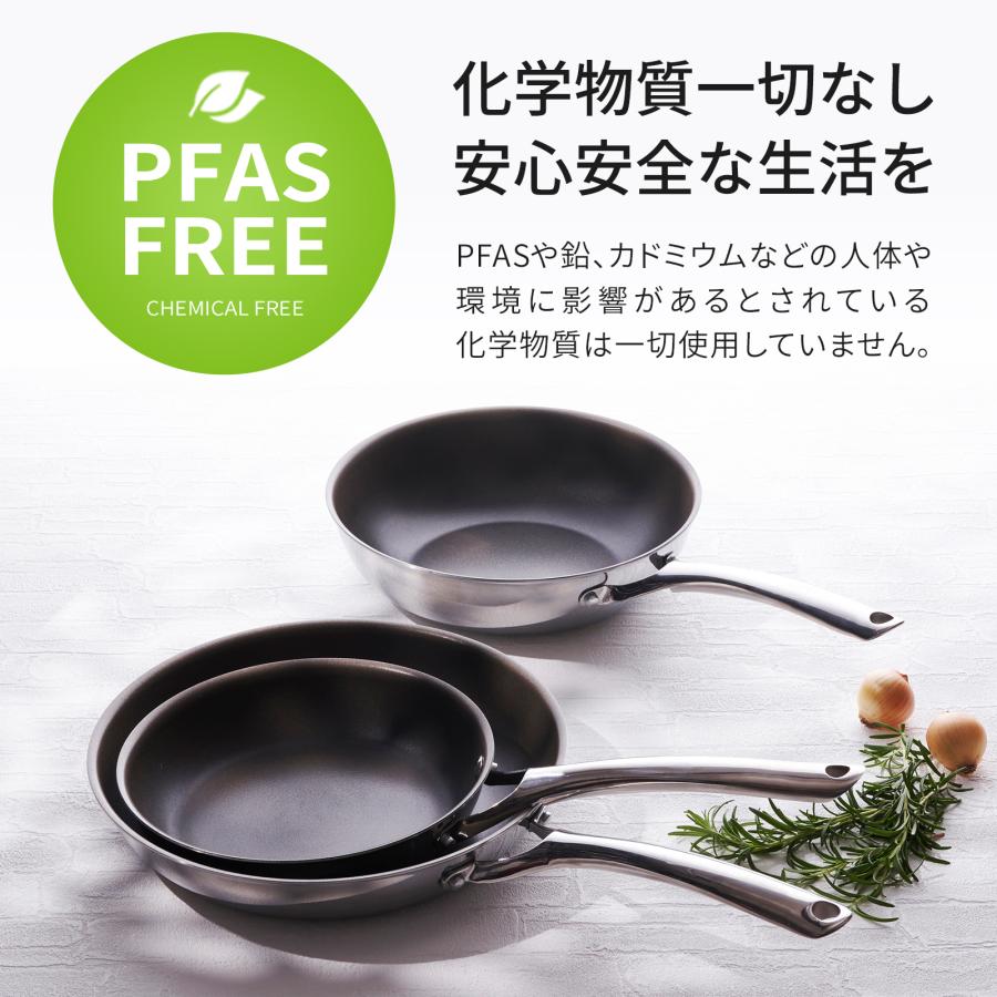【正規販売店】コレールフライパン 20cm アルミ+ステンレス IH対応 オーブン可 焦げ付きにくい ノンスティック 10年保証 Corelle DuraNano PFASフリー ...