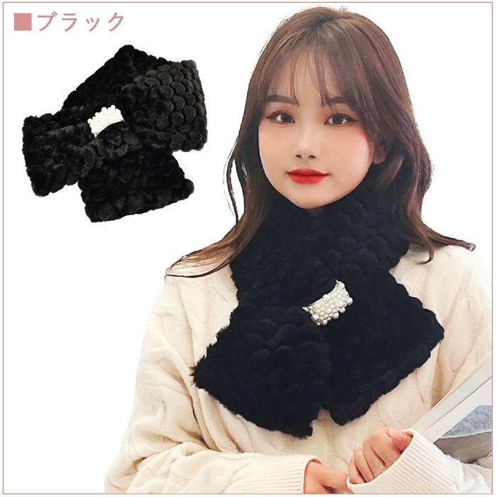 ハート型パールビジューマフラー ボリューム エコファー フェイクファー あったか ハンガー付き かわいい PAJ0009 送料無料 ...