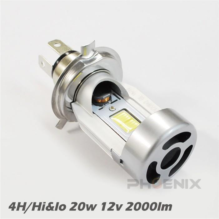 CKカスタム LEDヘッドライトバルブ H4 HS1 DC12V ホワイト6000K 20W 2000Lm Hi/Lo バイク 車 ...