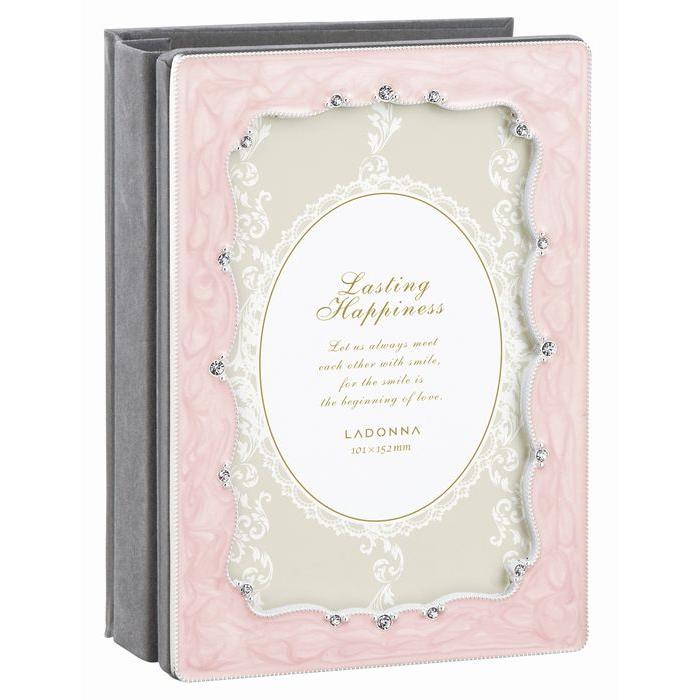 LADONNA アルバムフレーム ハガキサイズ ABJ12-P-PK/WH ラドンナ エレガント 結婚祝い 大人 おしゃれ ポストカード 写真 収納 兼用 葉書 はがき 大容量 上品 かわいい ...
