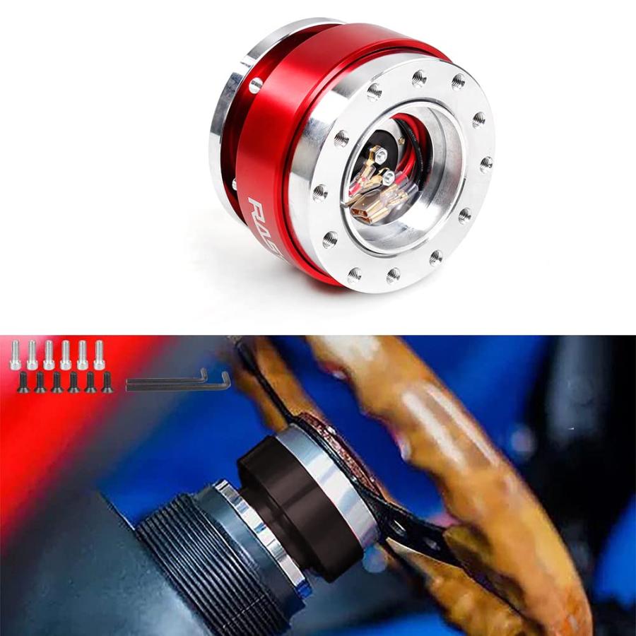 MUTEKI ステアリングボス クイックリリース アルミ合金 耐食性 丈夫 耐腐食 汎用 取り付け簡単 ハンドルを取り外す （レッド） : ホタルブクロphysalis - 通販 ...