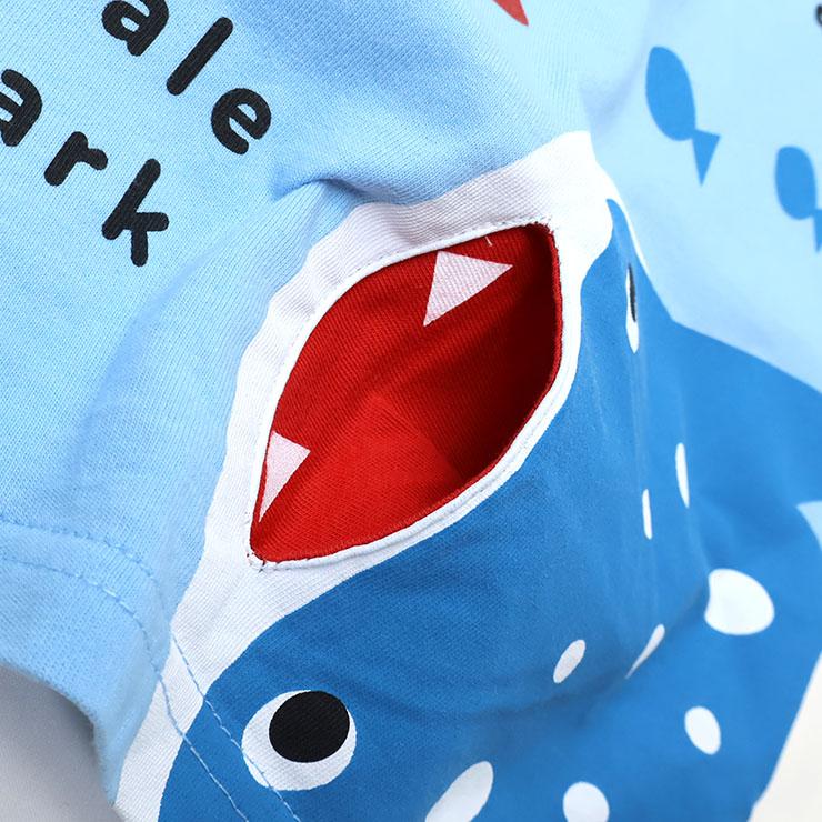 CHEEK ROOM 半袖Tシャツ ジンベエザメとカニ 知育 仕掛け 綿100% チークルーム 100 110 120 450174 子供 ...