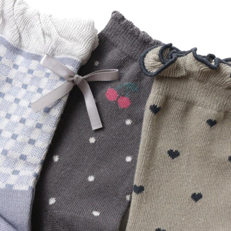 stample STAMPLE スタンプル 3Pソックス ハートチェリー 72451 13-15cm 16-18cm 19-21cm 22-24cm 靴下 子供 女の子 : ベビー&子供服 ...