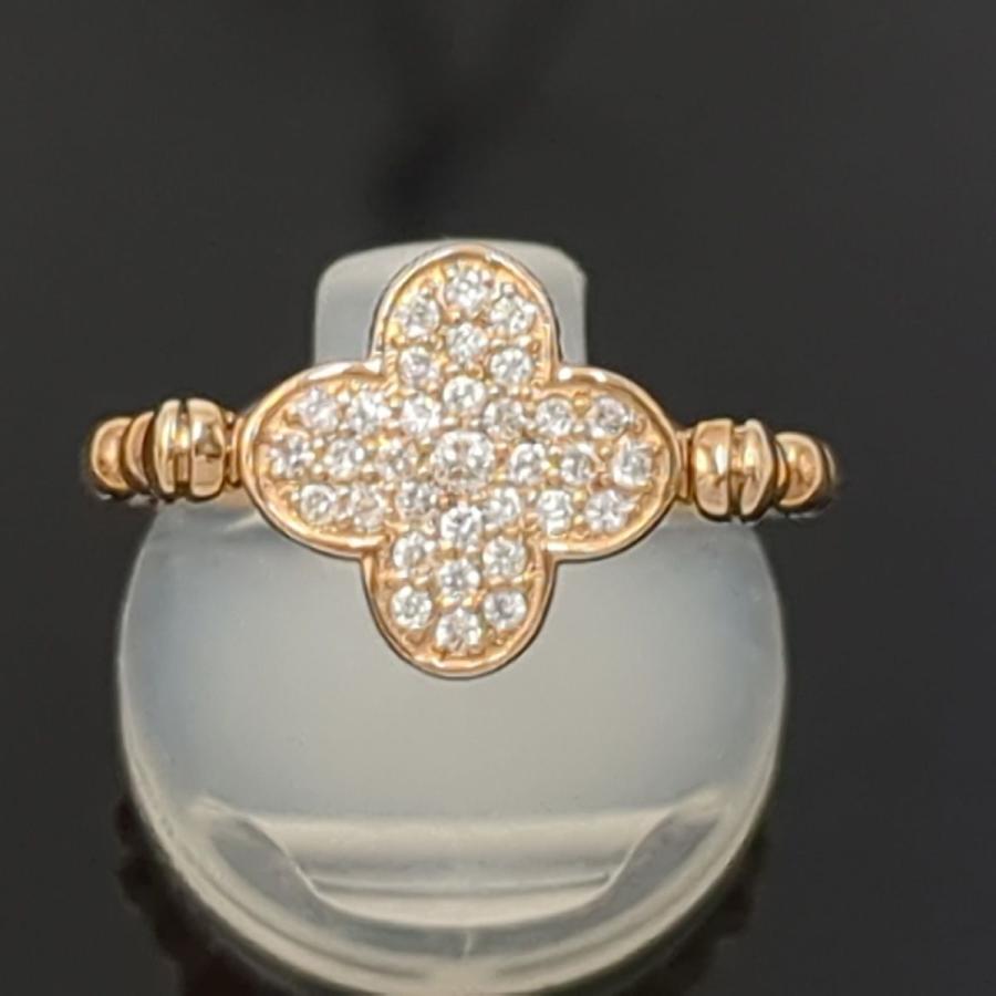 K18 YG リング 3.33g ダイヤモンド 0.26ct カルセドニー （レッドアゲート）13号 指輪 リバーシブル 花モチーフ 3105/高林店 KT : ピックアップジャパン ヤフー店 ...