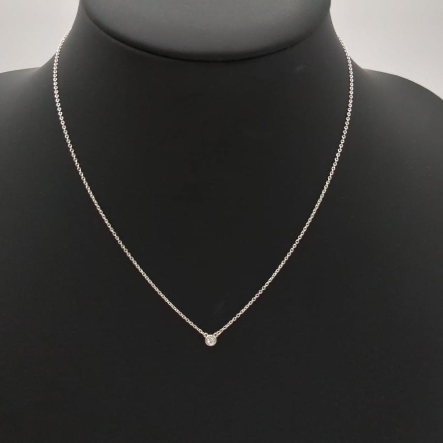TIFFANY&Co. ティファニー バイザヤード シルバー ネックレス Tiffany & Co. SV925 1.63g ダイヤモンド 1P 40cm 3105/高林店 KT ...