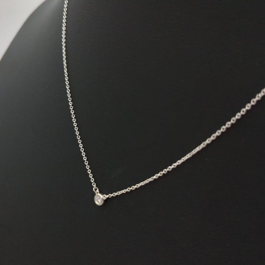 TIFFANY&Co. ティファニー バイザヤード シルバー ネックレス Tiffany & Co. SV925 1.63g ダイヤモンド 1P 40cm 3105/高林店 KT ...