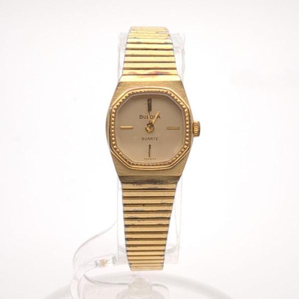 ジャンク】ブローバ BULOVA クオーツ レディース 腕時計 P2 83944004 ゴールド文字盤 ヴィンテージ ウォッチ 2005 ...