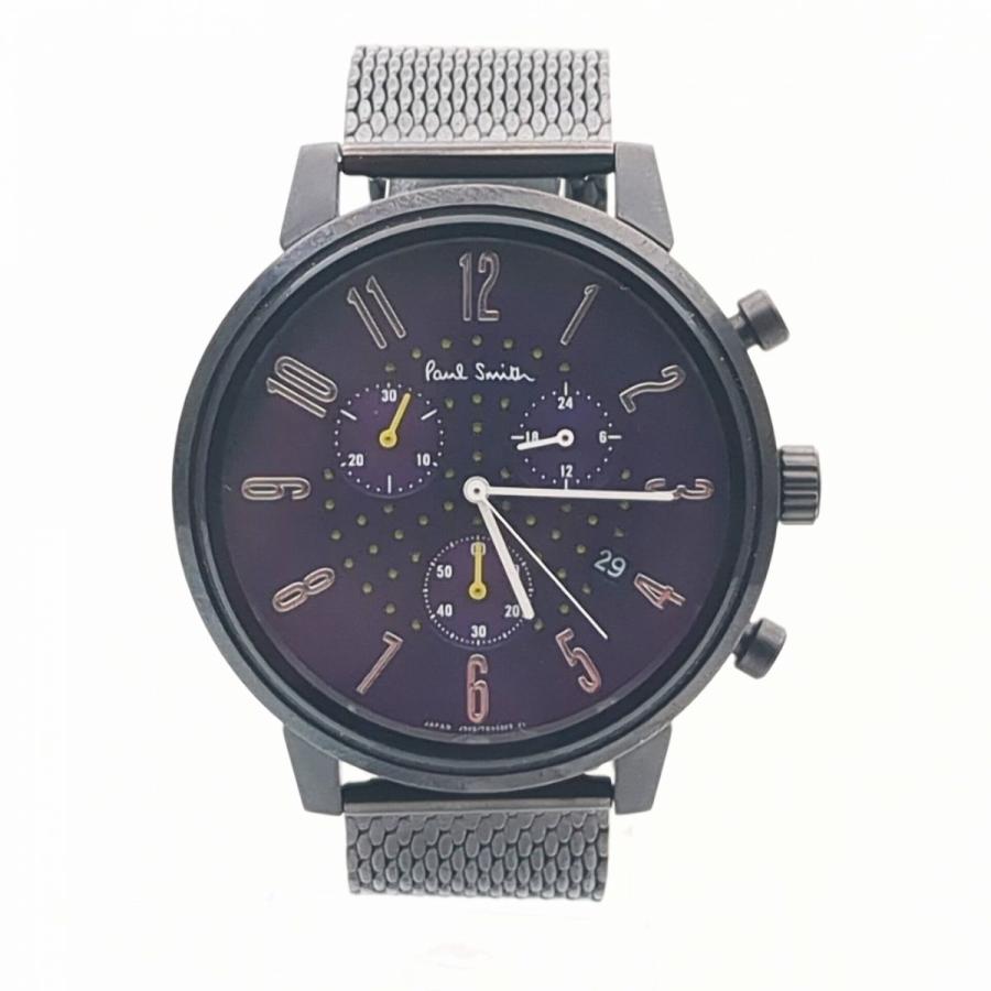 保証付】ポールスミス チャーチストリート クロノグラフ J505-T026206 クオーツ メンズ 腕時計 パープル文字盤 Paul ...