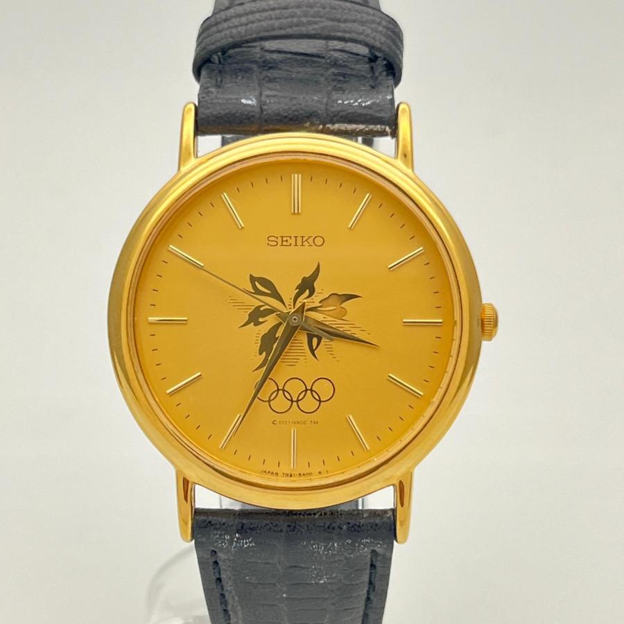 SEIKO（セイコー） 保証付 腕時計 7N21-8A00 クォーツ レザーベルト 長野オリンピック記念 731393 2006 ...