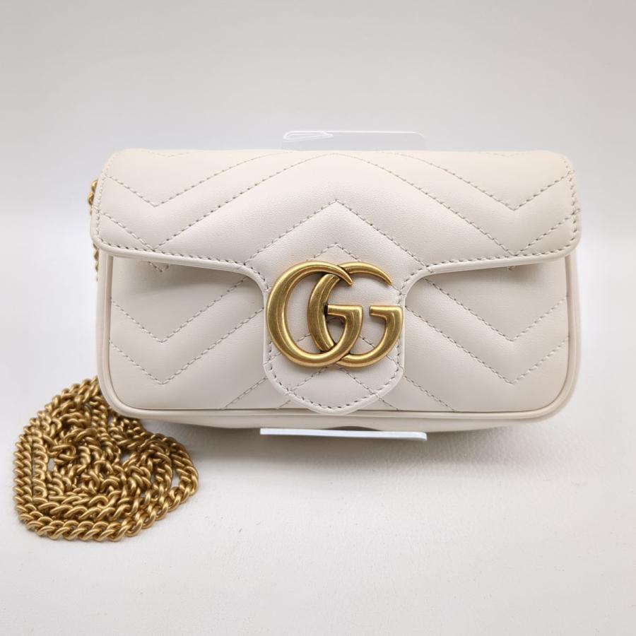 GG グッチ ショルダーバッグ GGマーモント 476433 562600 アイボリー チェーン GUCCI 3109/宮竹店 ...