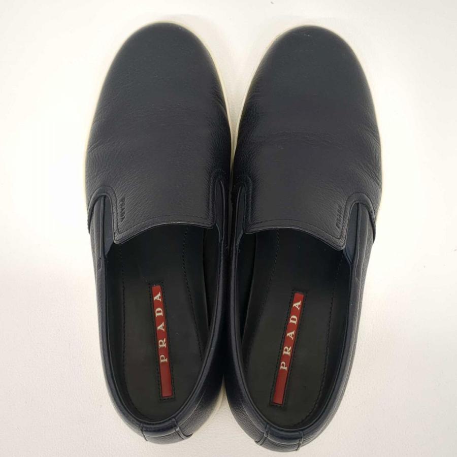 PRADA SPORT プラダスポーツ スニーカー メンズ ネイビー 26cm 4D2733B レザー スリッポン 箱付 中古 PRADA SPORTS 3111/藤枝インター店 ...