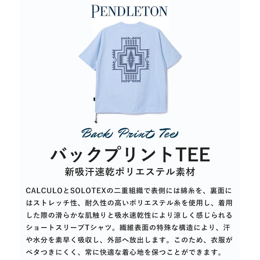 PENDLETON 2025春夏新作 ペンドルトン 半袖 Tシャツ ストレッチ カルキュロ 吸汗 速乾 ドライタッチ 軽量 Back Print Tee メンズ レディース 5275-0010 ...