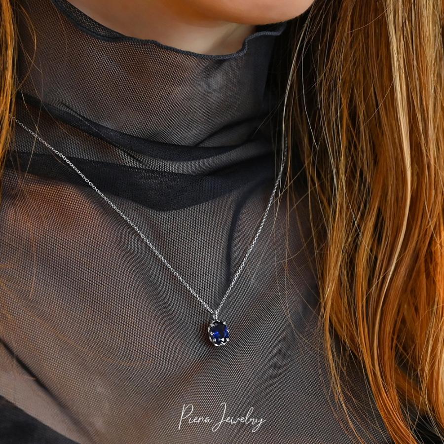 シンセティックストーン ペンダントトップ ネックレス シルバー925 シンセティックルビー サファイヤ 誕生石 あずき ボール チェーン :bra-e-1703:アクセサリーショップ ...