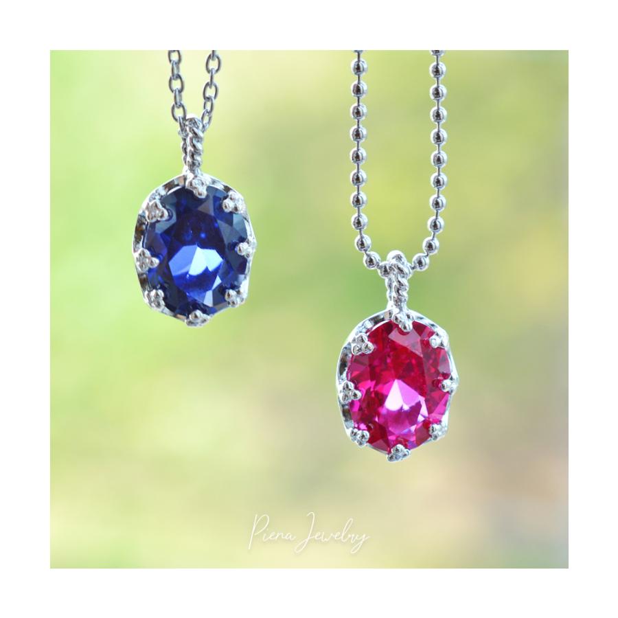 シンセティックストーン ペンダントトップ ネックレス シルバー シンセティックストーン ペンダントトップ ネックレス シルバー