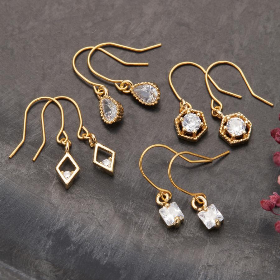 ピアス 日本製 K14ゴールドフィルドフック K14GF 14金 キュービックジルコニア 一粒 ドロップ スクエア 金属アレルギー対応 : so-11-c6-c11-002 : アクセサリー ...