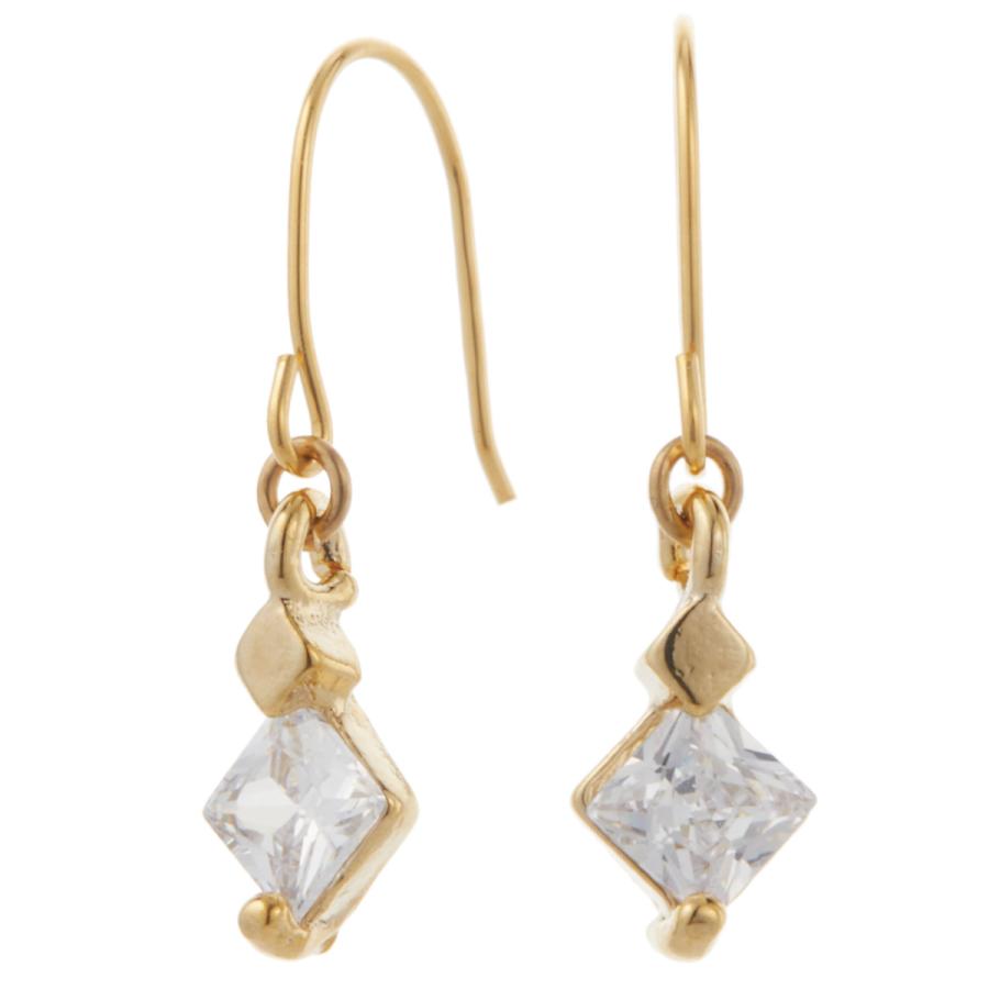 ピアス 日本製 K14ゴールドフィルドフック K14GF 14金 キュービックジルコニア 一粒 ドロップ スクエア 金属アレルギー対応 : so-11-c6-c11-002 : アクセサリー ...