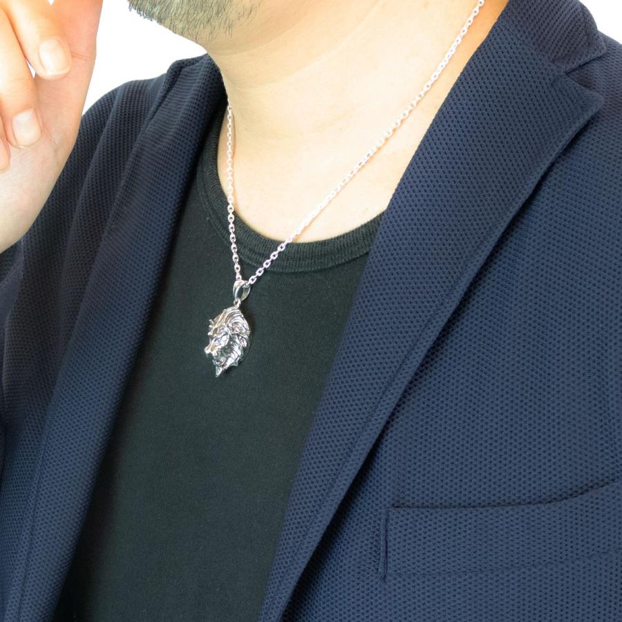 ネックレス シルバー925 ライオン 獅子 フェイス ヘッド 立体的 ネックレス シルバー925 ライオン 獅子 フェイス ヘッド 立体的