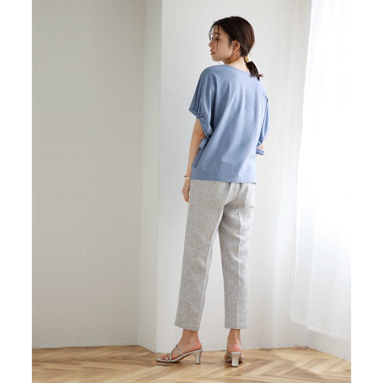 marvelous by Pierrot Tシャツ パフスリーブ リボン 綿混 marvelous by Pierrot Tシャツ パフスリーブ リボン 綿混