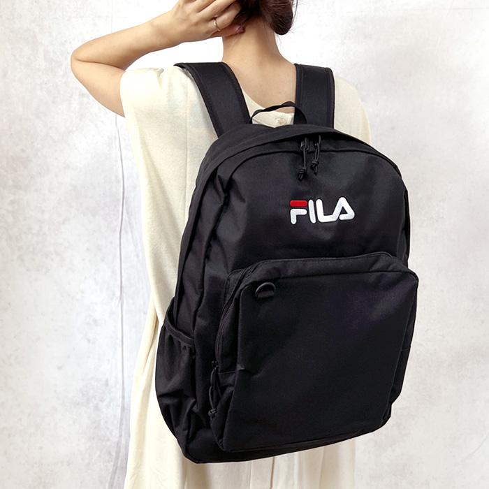 FILA フィラ デイバッグ リュック 大容量 23L A4 ロゴ 黒 ブラック おしゃれ 通勤 通学 シンプル プレゼント ギフト クリスマス / メール便不可 : cofuri(コフリ ...