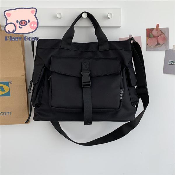 新作 トートバッグ ナイロン 大容量 A4 2Way ショルダーバッグ サブバッグ ミニショルダーバッグ 多いポケット 撥水 ブラック ファスナー シンプル 通勤 : Piggy Gogo ...